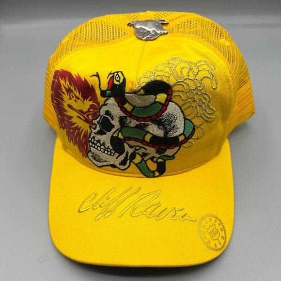 Cliff Raven | Accessories | Vintage Cliff Raven Hat Yellow Ed Hardy ...